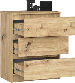 Komoda Kuba 60 cm - 3 šuplíky dub artisan