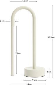 Slonovinová kovová LED stolní lampa (výška 30 cm) Bow – Kave Home