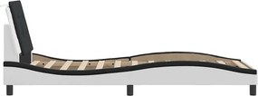 Rám postele bez matrace Zadar bílý a černý 90 x 200 cm umělá kůže 3208162