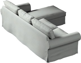 Potah na pohovku IKEA Ektorp 2-místná s lenoškou barva modrá látka pletený vzor