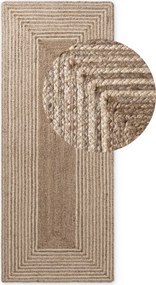 Hanse Home, Běhoun Juno 106329 Natural White Brown, 80x200, hnědá, chodba / předsíň