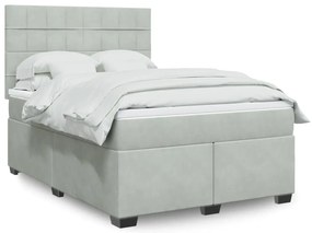 Box spring postel s matrací světle šedá 160x200 cm samet 3290954