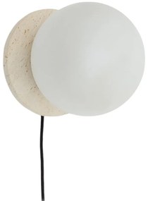 Bílé/krémové mramorové nástěnné svítidlo ø 20 cm Malachi – Kave Home
