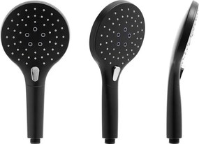 Erga Bergen Therm, sprchová souprava s termostatickou baterií a dešťovou hlavicí 25cm, černá matná, ERG-YKA-BP.BERGEN-THERM-25-BLK