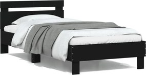 vidaXL Rám postele s čelem a LED osvětlením 100 x 200 cm [838712] Barva: šedá sonoma