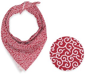 Biante Bavlněný šátek Sandra SA-259 Ornamenty na rubínově červeném 80 x 80 cm
