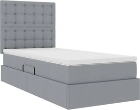 Postel s úložným prostorem a matrací Světle šedá 90 x 200 cm 3371880