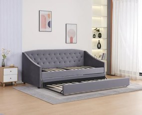 Rozkládací postel 90x200, šedá, ALODA Kondela 0000399617