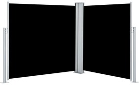 Zatahovací boční markýza / zástěna černá 100 x 600 cm - Default Title