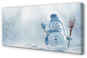 Obrazy na plátně sněhulák sníh 140x70 cm