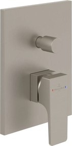 Villeroy & Boch Architectura Square - Baterie pod omítku, pro 2 spotřebiče, matný kartáčovaný nikl TVS12500300064
