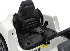 Elektrické autíčko Porsche Spyder RS ​​718 Lakýr bílé