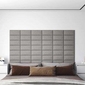 vidaXL Nástěnné panely 12 ks 30 x 15 cm textil 0,54 m² [343763] Barva: světle šedá