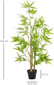 Outsunny Umělý bambus Dekorativní umělá rostlina 120cm realistický strom dekorace pro vnitřní prostory | Aosom.de
