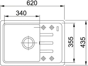 Granitový dřez Franke BSG 611-62 Bílá-led