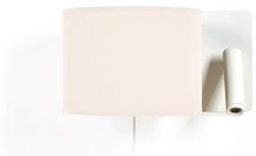 Klasická nástěnná lampička na čtení Rum Reader Horizontal Barva stínítka: Bílá, Barva svítidla: Bílá
