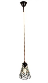 Závěsná Tiffany lampa modré kamínky Blue Gems – 15x115 cm