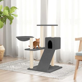 Škrabadlo pro kočky se sisalovými sloupky tmavě šedé 82 cm 171668