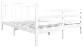 Rám postele bílý masivní dřevo 160 x 200 cm,  3100665