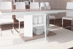 Jídelní stůl AMIGO 160 (šedá lesk/bílá lesk/šedá lesk)
