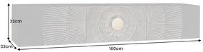 Designový závěsný TV stolek Venetia 160 cm černo-zlatý