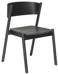 Černá dubová jídelní židle Hübsch Oblique