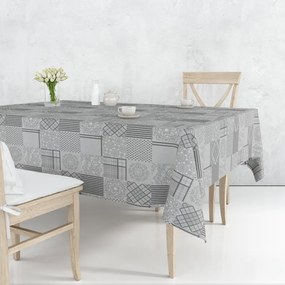 Ubrus PVC M-193B - Šedý patchwork (různé velikosti)