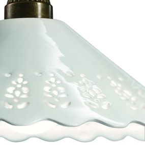 Il Fanale 065.52.OC Fior di Pizzo, lampička v rustikálním stylu z antické mosazi a keramiky, 1x10W LED E14, výška 29,5cm