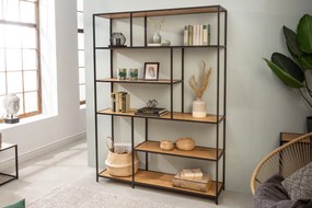 Invicta Kovová knihovna SLIM LINE 185x135 dub cm 42026
