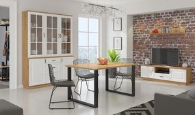 Casarredo - Komfort nábytek Televizní stolek FEDERICO 2D1S, flawia, dub artisan/bílá