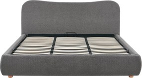 Postel Maido Teddy látka 180x200 cm – tmavě šedá