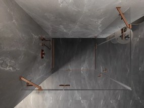 Mexen Lunar Duo, výklopný sprchový kout 95 x 80 cm, 8mm čiré sklo, profil měděná matná, 834-095L-080P-65-00