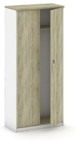 Šatní skříň s výsuvem MIRELLI A+, 800 x 400 x 1800 mm, bílá/dub sonoma