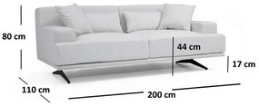 Designová sedačka Kessya 200 cm béžová