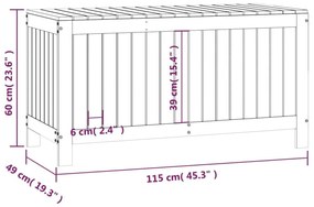 Petromila Zahradní úložný box černý 115 x 49 x 60 cm masivní borové dřevo