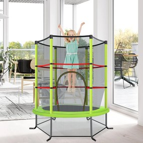 Costway Ø165 cm zahradní trampolína s ochrannou sítí trampolína do 135 KG pružná