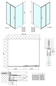 Polysan, Easy Line obdélníková sprchová zástěna 1300x900mm L/P varianta, EL1315EL3315