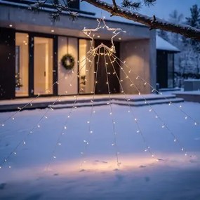 SOLIGHT LED řetěz s hvězdou na vánoční strom / 212 LED / 2,1 m / IP44