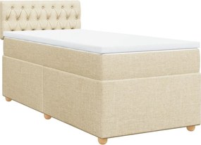Box spring postel s matrací krémová 90x200 cm textil 3288875