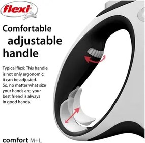 Flexi Comfort M pásek 5m černé / Vodítko