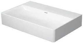 Duravit DuraSquare - Umyvadlo 600x400 mm, bez přepadu, bez otvoru pro baterii, DuraCeram, WonderGliss, bílá 23566000701