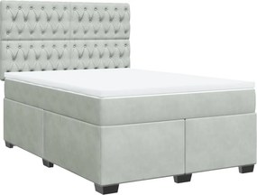 Box spring postel s matrací světle šedá 160x200 cm samet 3293260