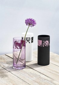 Crystalex skleněná dekorovaná váza květiny černá 26 cm
