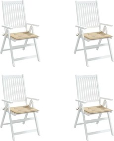 Podušky na zahradní židli 4 ks béžové 50x50x3 cm látka oxford 314044