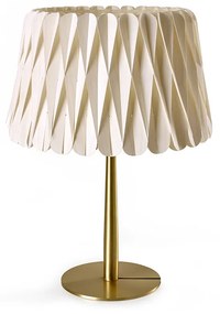 Dřevěná stolní lampa Lola Table  Dřevěná stolní lampa Lola Barva nohy: Zlatá, Dekor: Slonovinově bílý