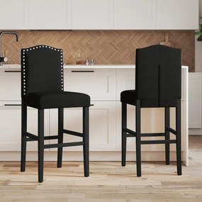 Barové židle 2 ks masivní kaučukové dřevo a textil - Default Title