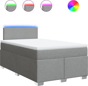 Box spring postel s matrací světle šedá 120 x 200 cm textil 3288148