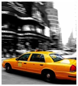 DIMEX | Vliesová fototapeta na zeď Žluté taxi MS-3-0007 | 225 x 250 cm | černobílá, žlutá