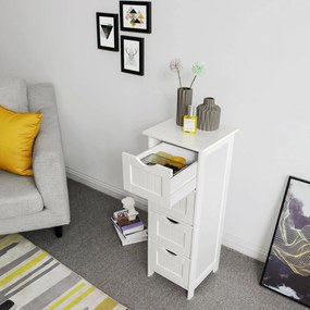 Úzká koupelnová skříňka se 4 zásuvkami 30x30x82 cm, bílá