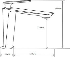 Mexen Ares umyvadlová baterie, zlatá, 744100-50